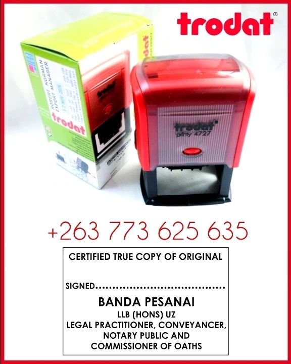 Commissioner Of Oaths Rubber Stamps | Trodat Rubber Stamps in Zimbabwe