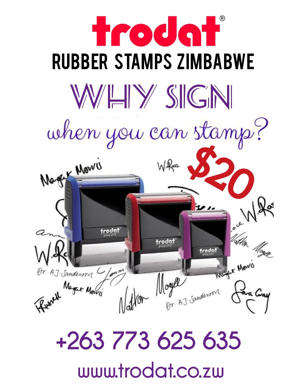 Signature Stamps On Trodat Printy 4913 | Trodat Rubber Stamps in Zimbabwe